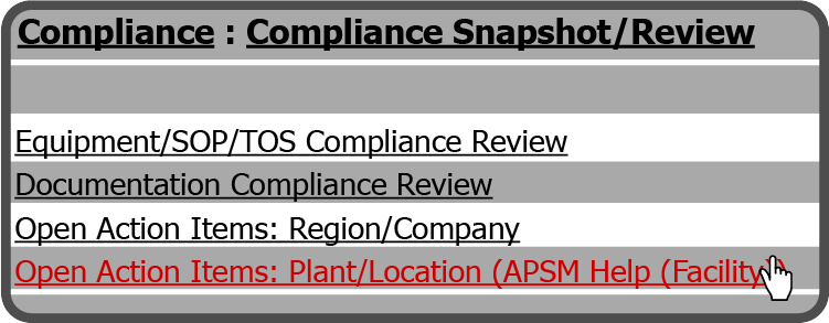Accessing Open Action Items - Plant/Location