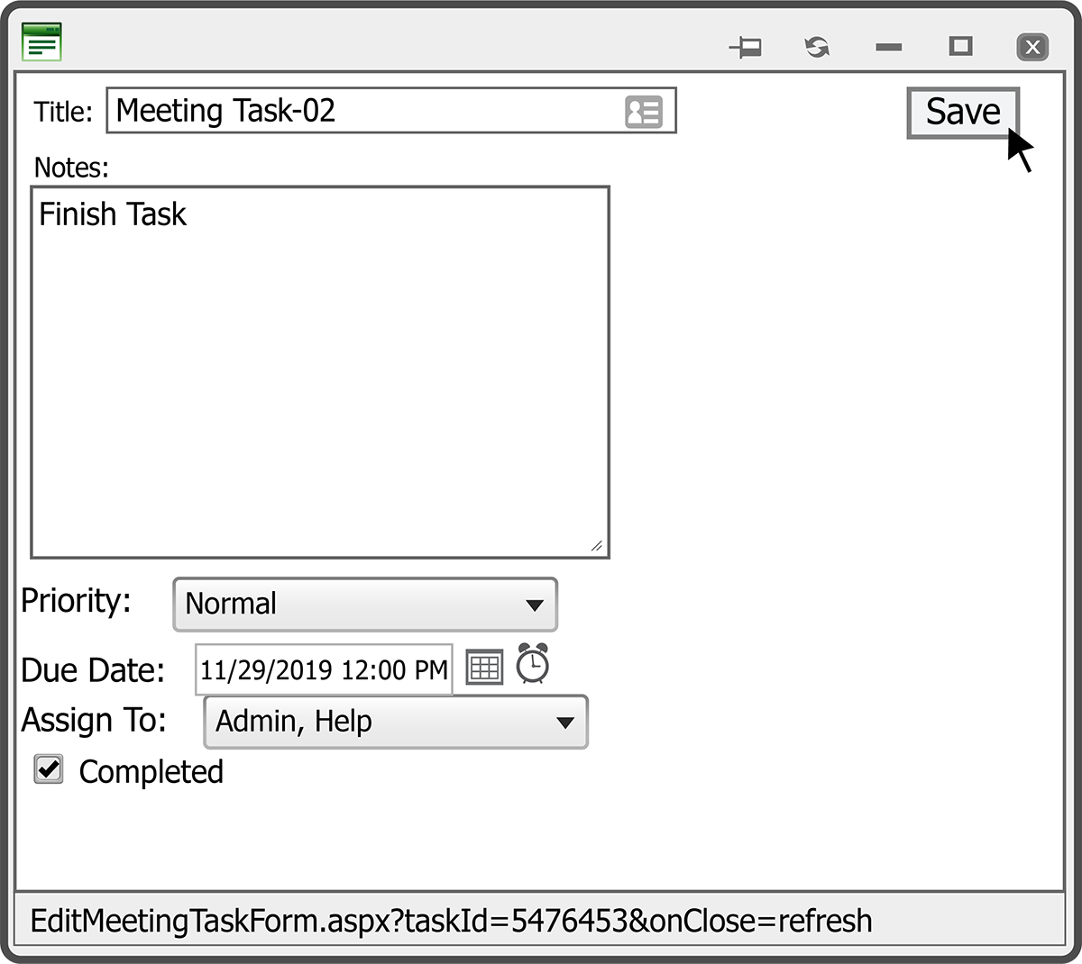 Complete Task Type - Meeting Task