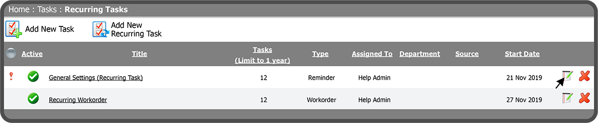 Edit Recurring Task
