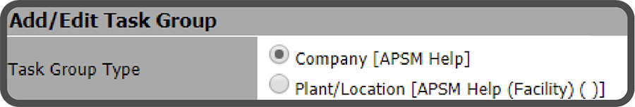 Task Group Type - Company